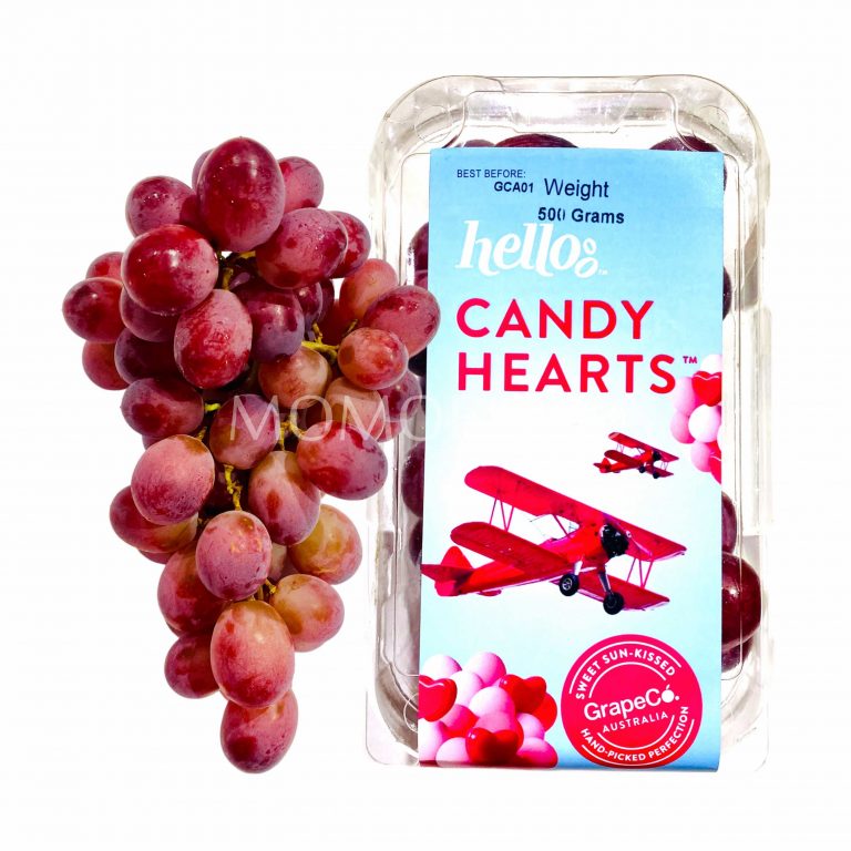 Candy Hearts® Red Seedless Grapes (500g punnet) — MomoBud
